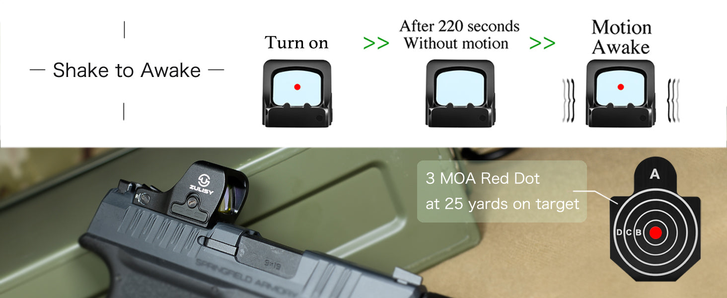 Zulisy OTTER Mini red dot Reflex Sight 3 MOA 1x21mm for RMS RMSc 407K ...